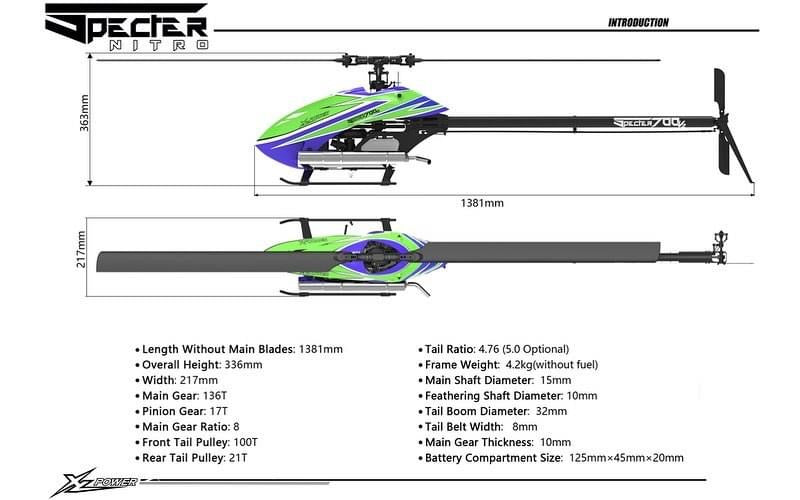 Specter 700 nitro - PRE ORDER INCLUDES FREE SHIPPING – Rapid Helis ...